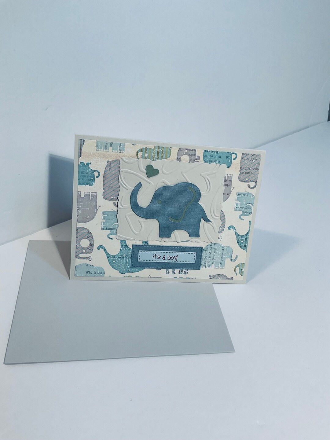 Elephant Theme Baby Boy Card - Etsy