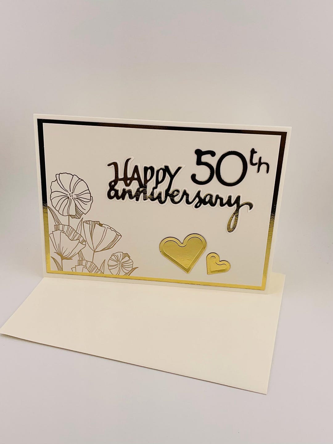 50th (traditional Symbol Gold) Anniversary Card for Spouse - Etsy