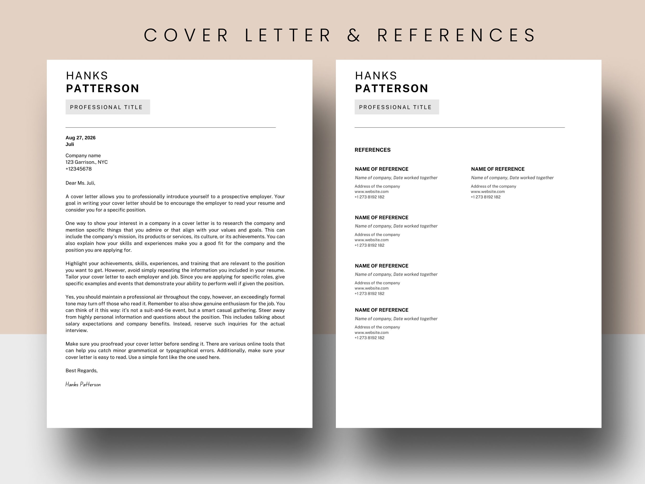 5-page CV With Cover Letter Digital CV CV Template Word Uk - Etsy