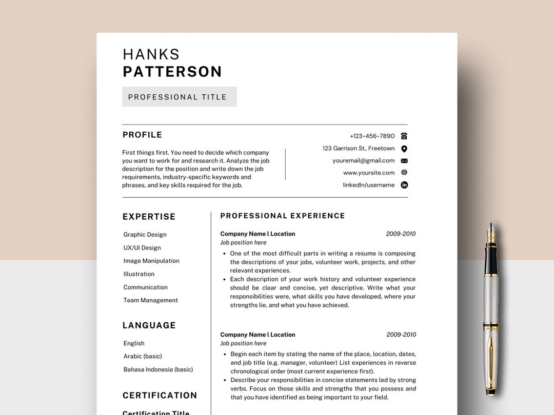 5-page CV With Cover Letter Digital CV CV Template Word Uk Cv Template ...