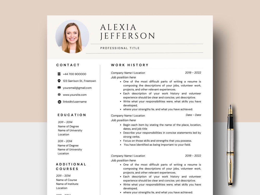 5-page Resume With Cover Letter Digital Resume Resume Template Word ...