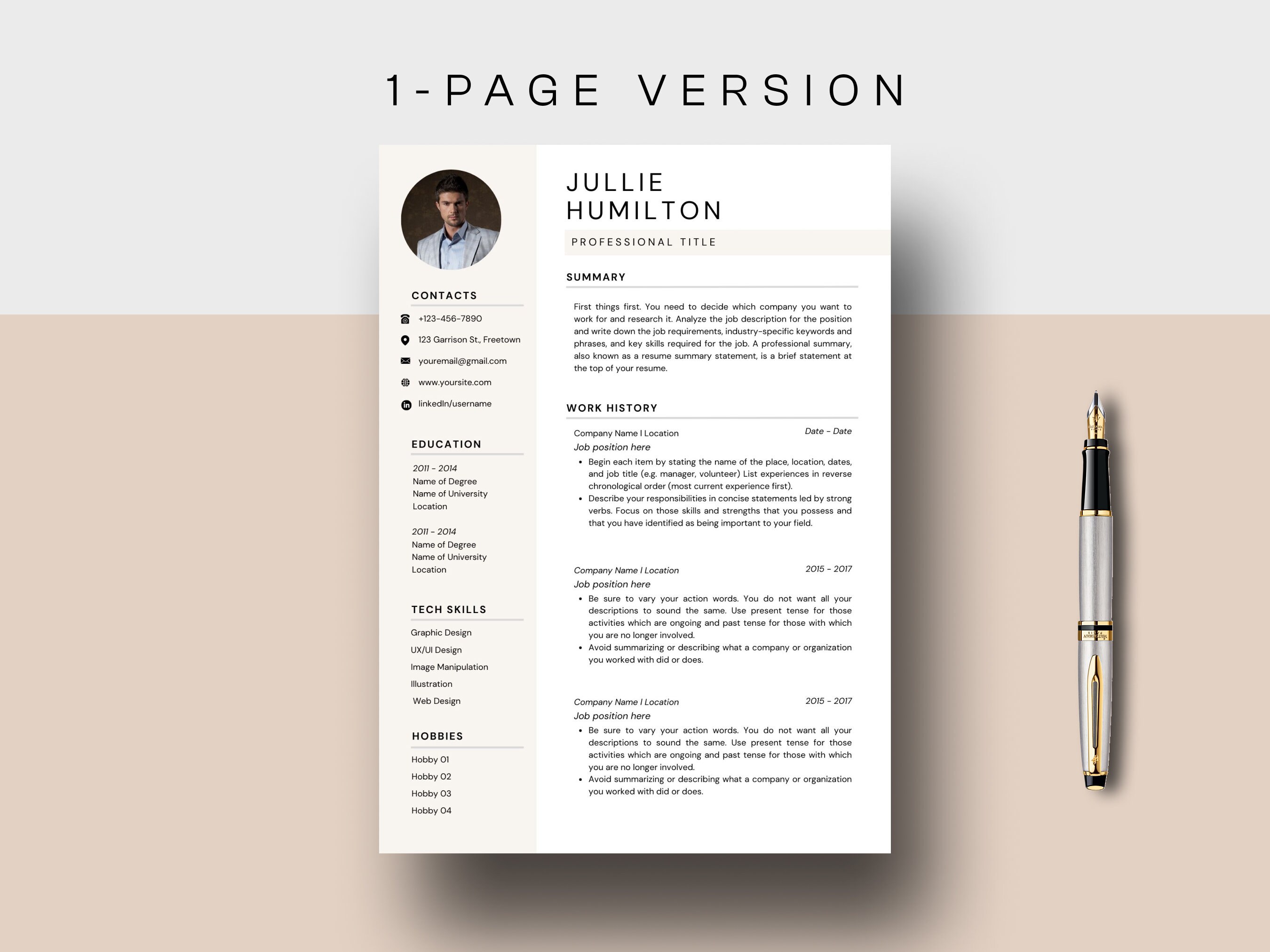 5-page CV With Cover Letter Digital CV CV Template Word Uk - Etsy