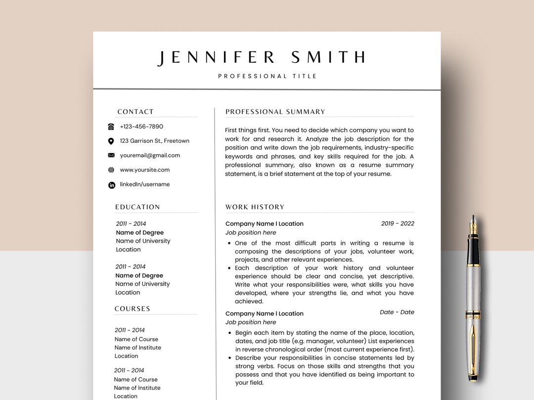 5-page CV With Cover Letter Digital CV CV Template Word Uk Cv Template ...