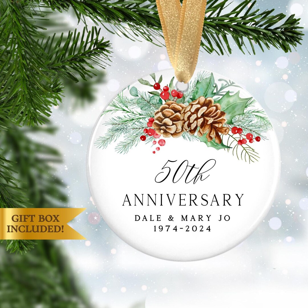 ANNIVERSARY ORNAMENT, Personalized Christmas Anniversary Ornament for ...