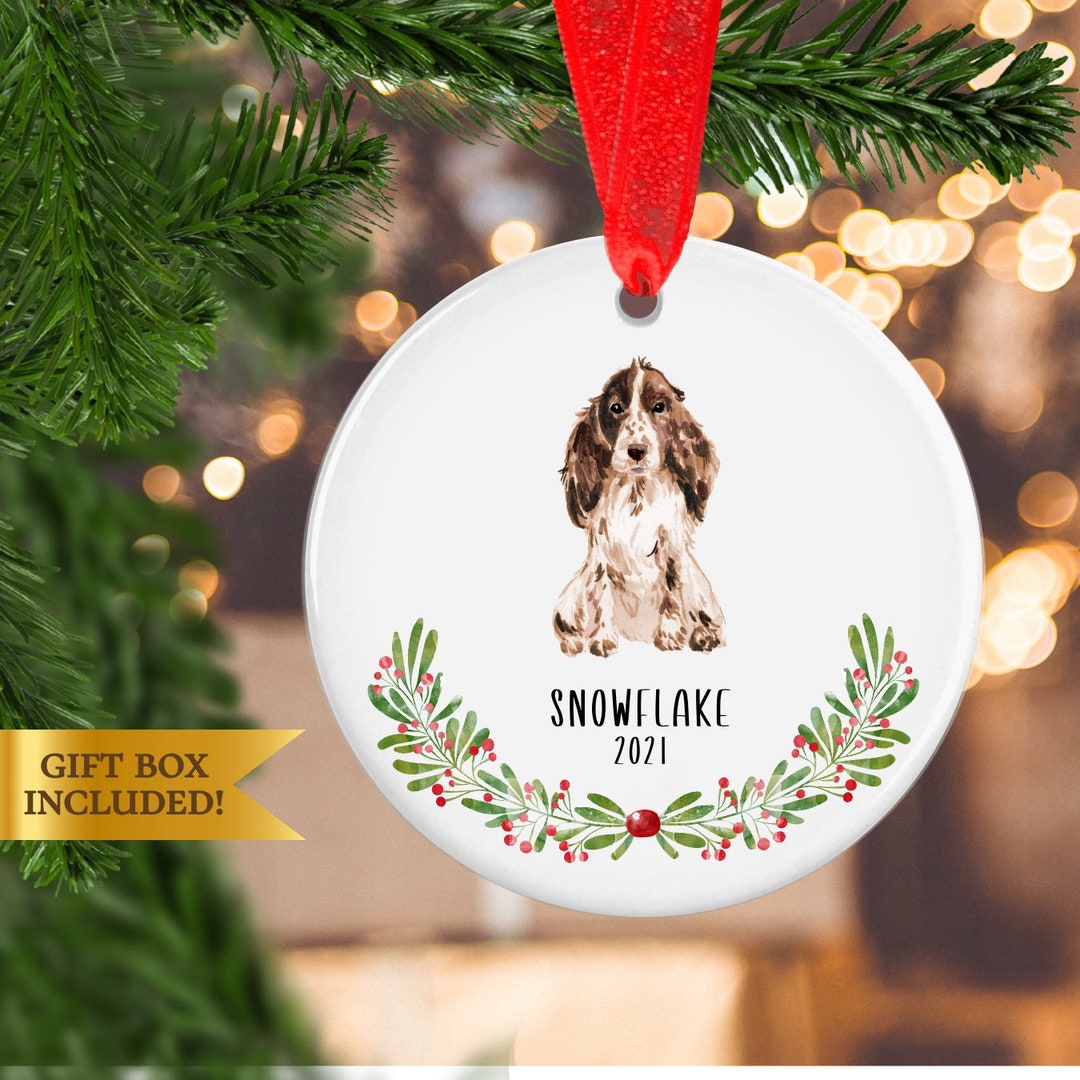 Brown Cocker Spaniel Ornament, Personalized Cocker Spaniel Christmas ...