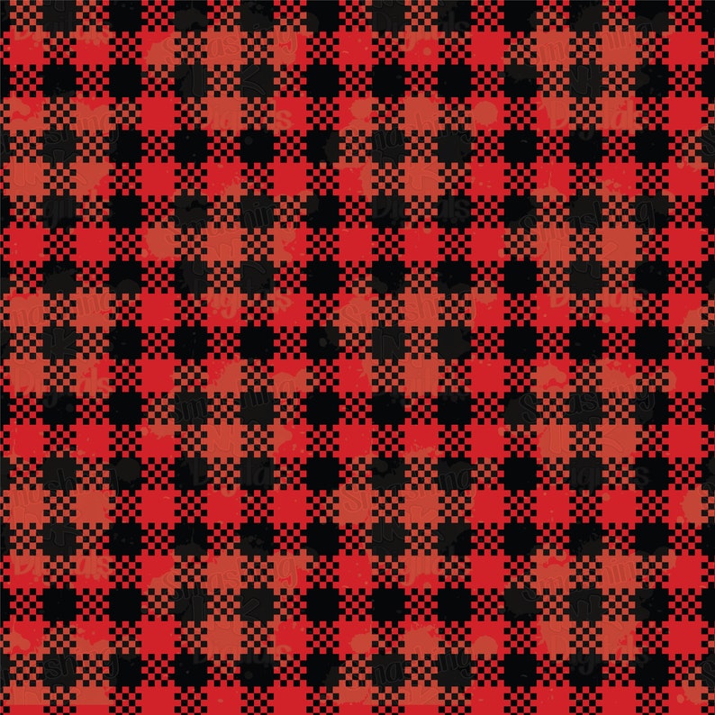 Red Buffalo Plaid Digital Paper/ Set of 8 Digital Backgrounds/digital ...