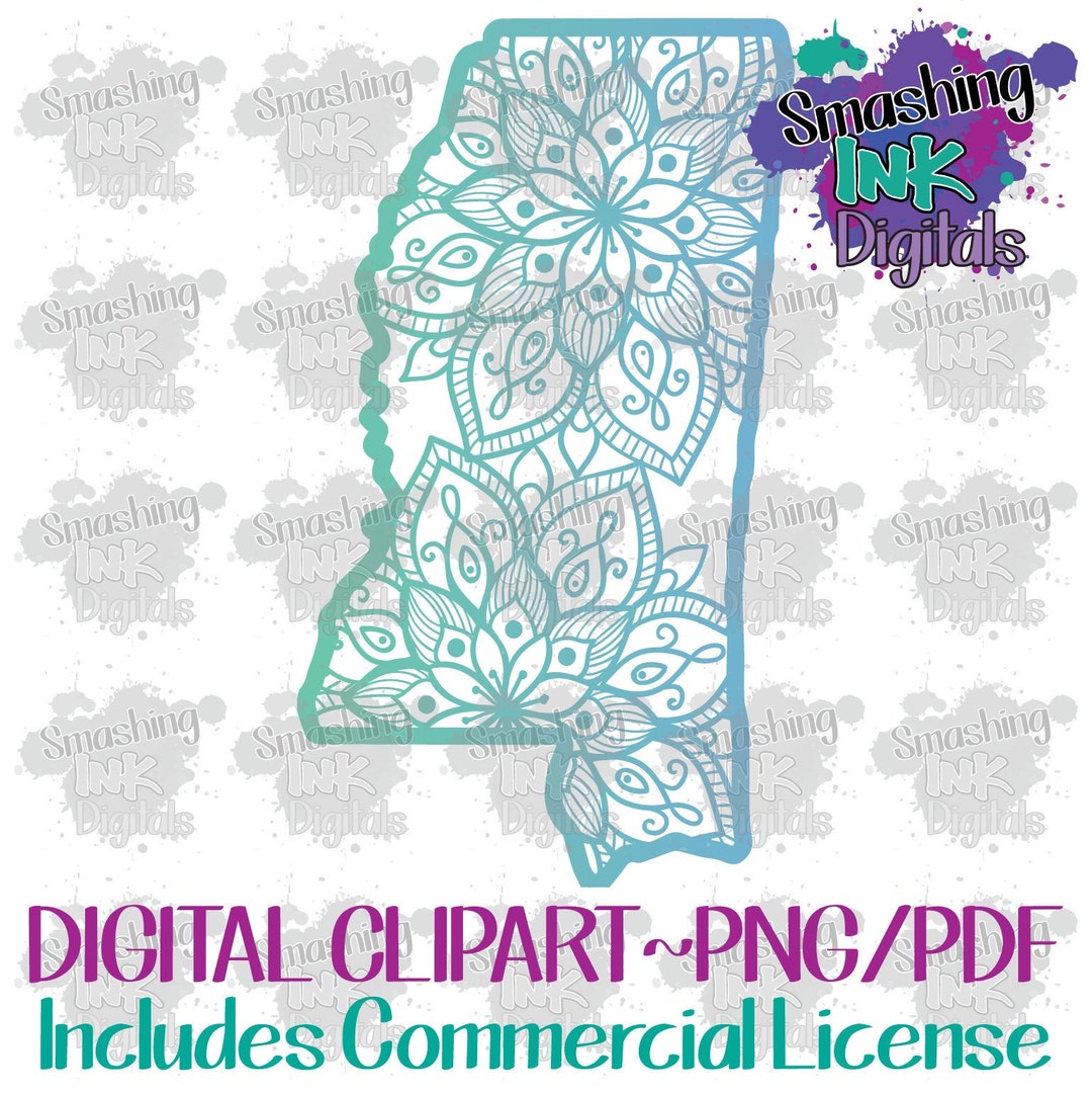 Mississippi Mandala Png/full Color Sublimation Design/digital Clipart ...