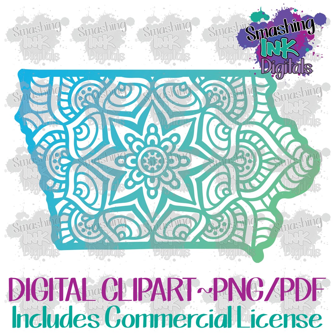 Iowa Mandala Png/full Color Sublimation Design/digital Clipart/png ...
