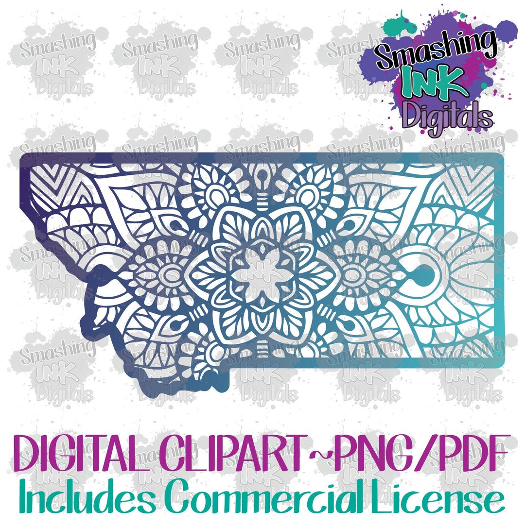 Montana Mandala Png/full Color Sublimation Design/digital Clipart/png ...