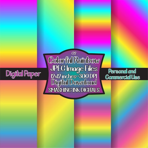 Rainbow Digital Paper Seamless Rainbow Patterns Printable - Etsy