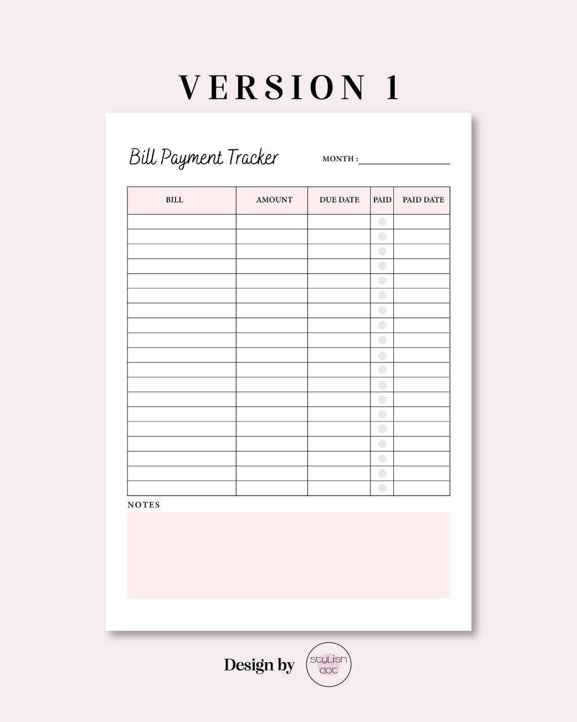Printable Bill Payment Tracker, Easy to Use. Minimal Design. Comes in 3 ...