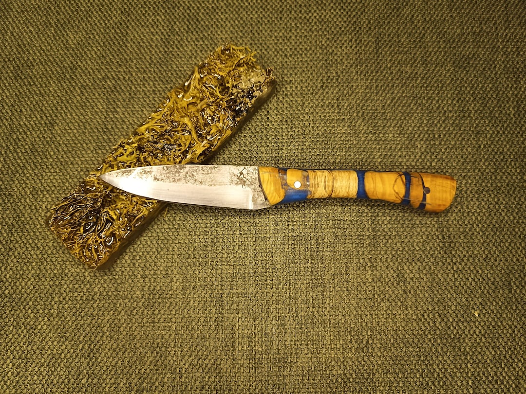 Forged Office Model Knives With Blue Resin Multi-wood Handle - Etsy