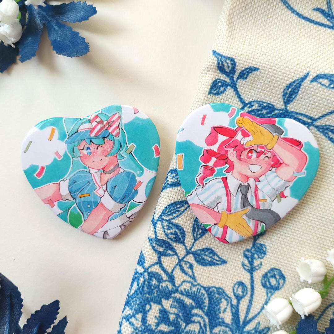 Mesmerizer Miku Teto Heart Badge Pair - Etsy