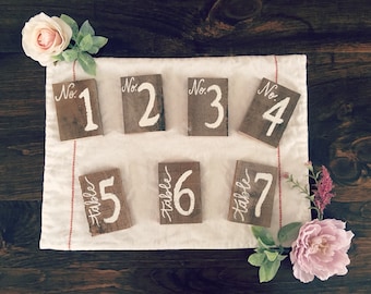 Rustic table numbers | Etsy
