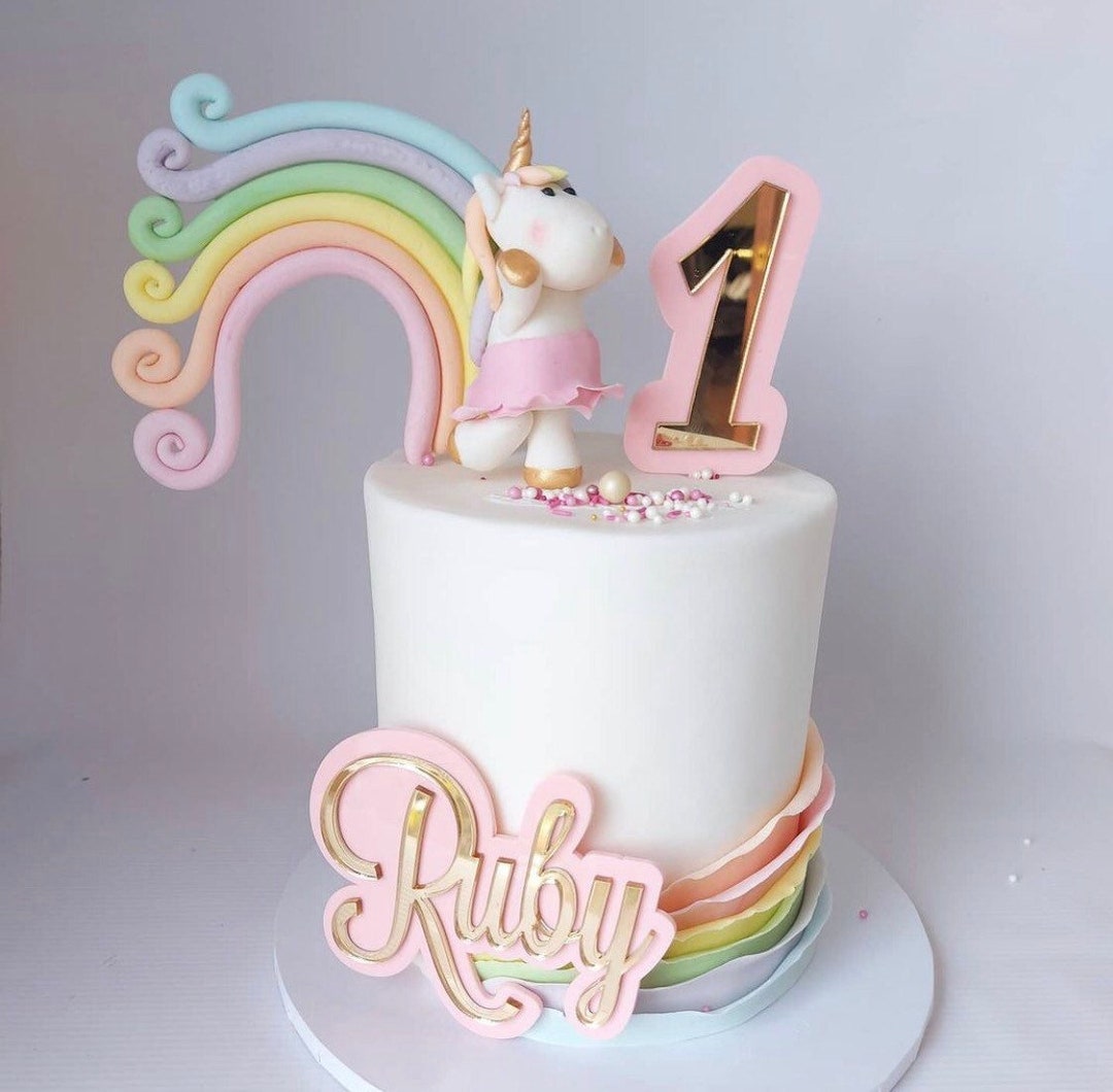 Custom Age Cake Topper & Personalised Name Cake Charm SET | Birthday ...