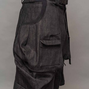 Warlock - Mens Heavyweight Denim Cargo Pants Trousers, Structured ...