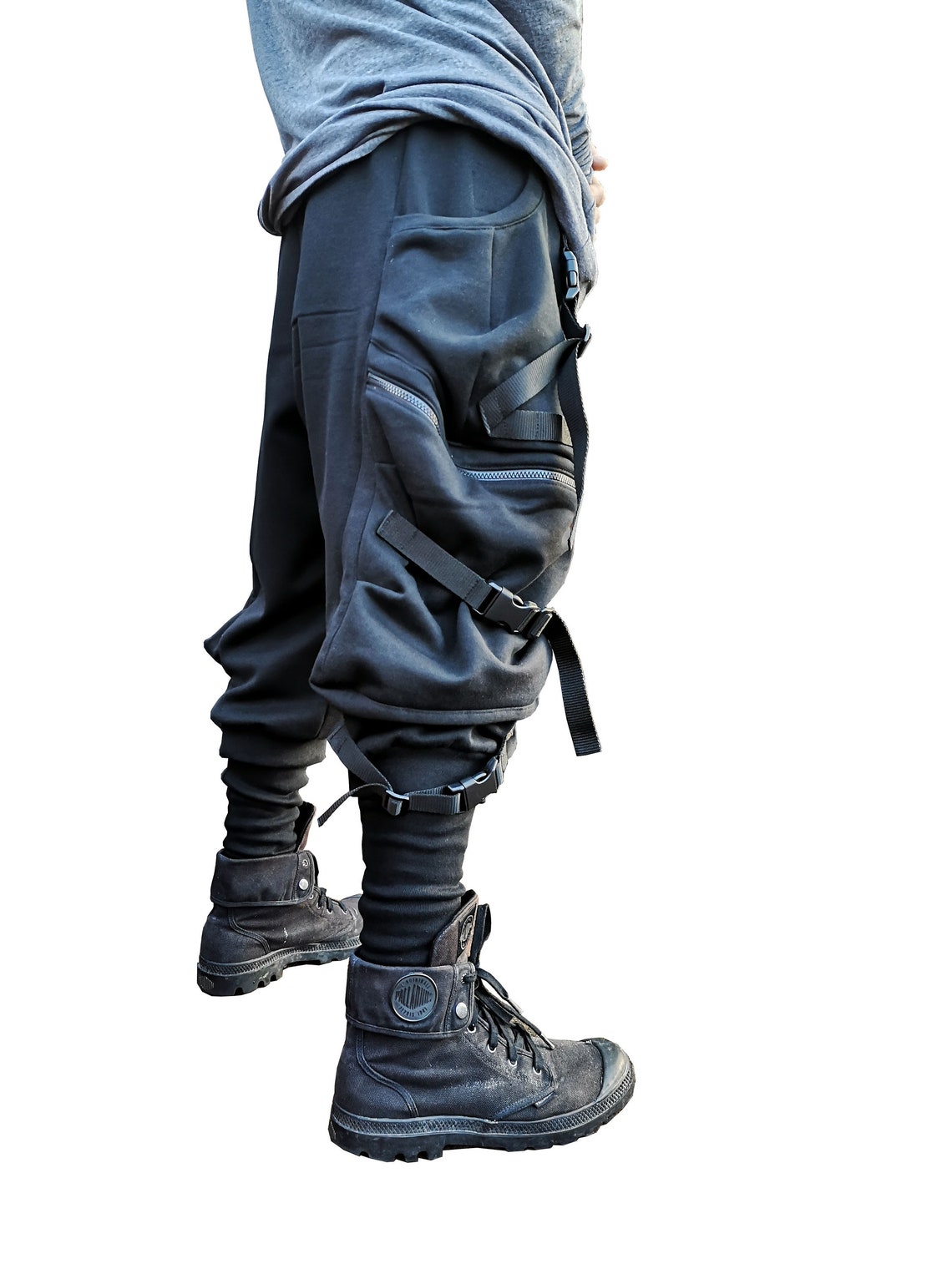 BESPOKE Techwear Baggy Joggers With Adjustable Buckles and | Etsy UK