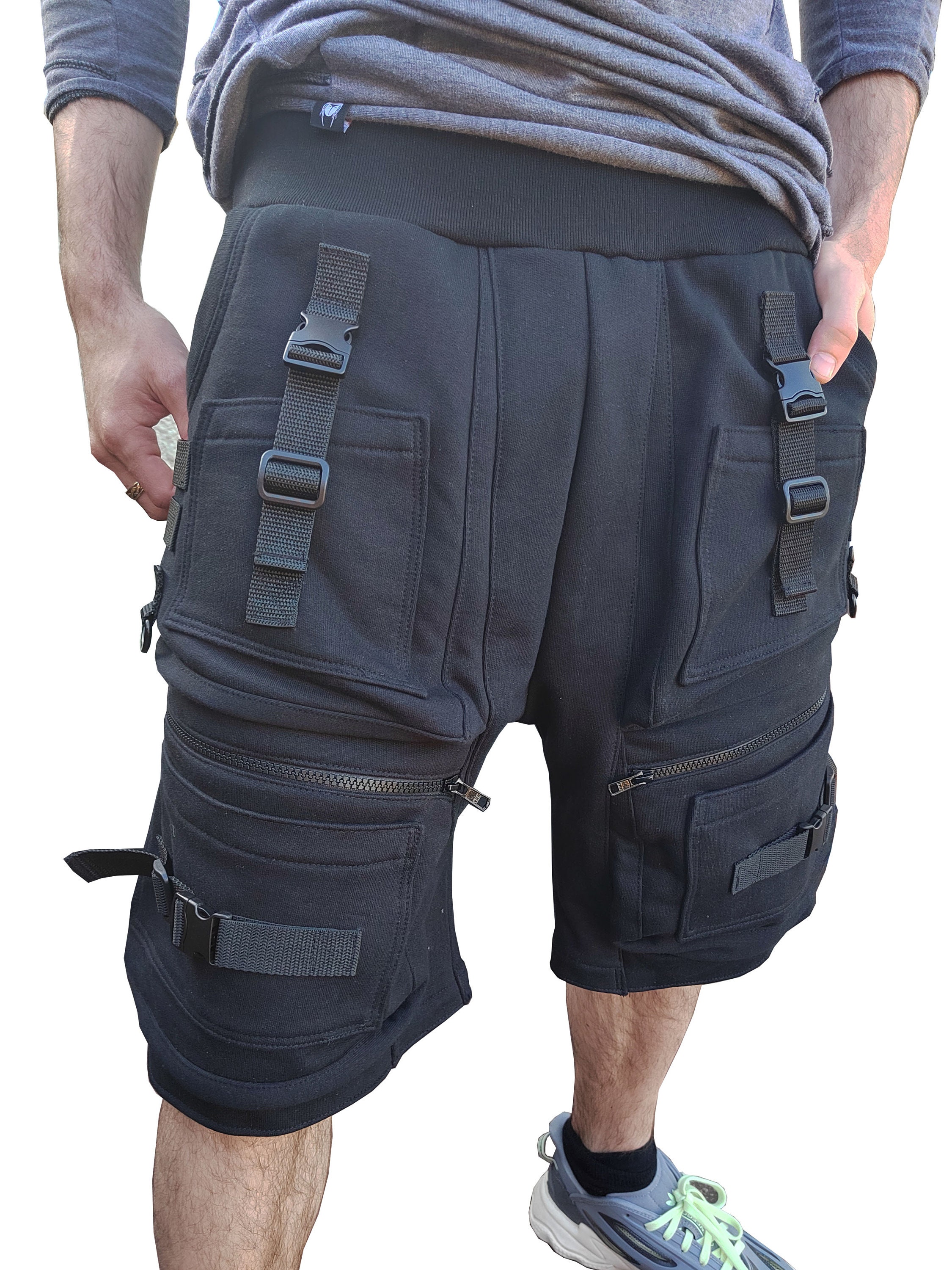 Premium Techwear Shorts, Handmade Avant Garde Style With 12 Pockets ...
