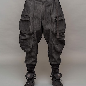 Warlock - Mens Heavyweight Denim Cargo Pants Trousers, Structured ...