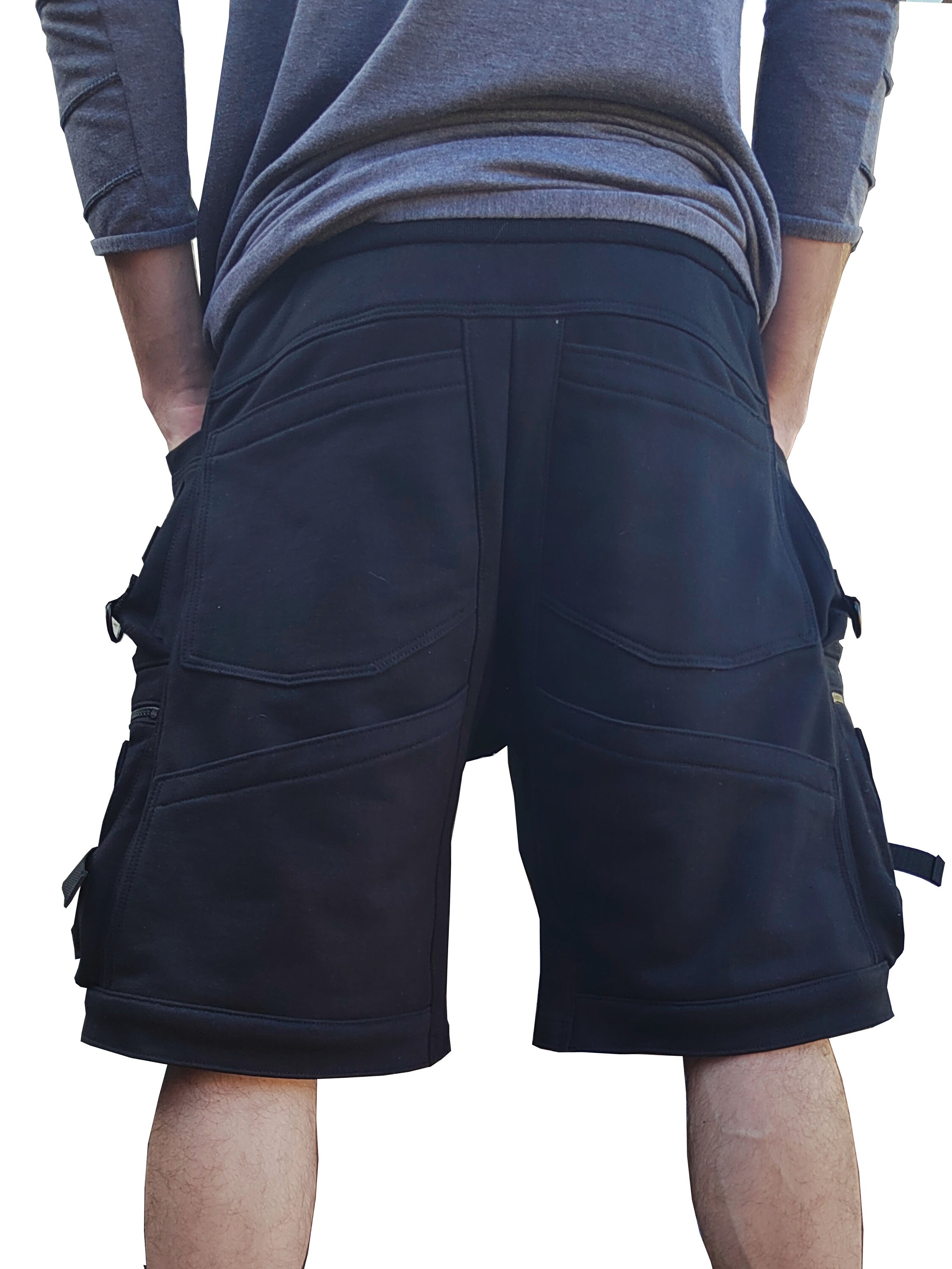 Premium Techwear Shorts, Handmade Avant Garde Style With 12 Pockets ...