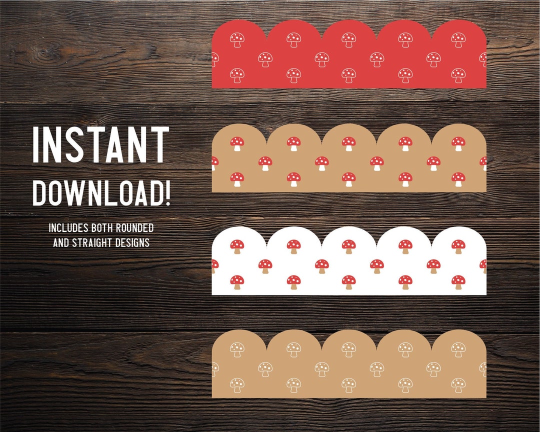 Cottage Core Mushroom Classroom Bulletin Board Border | Printable ...
