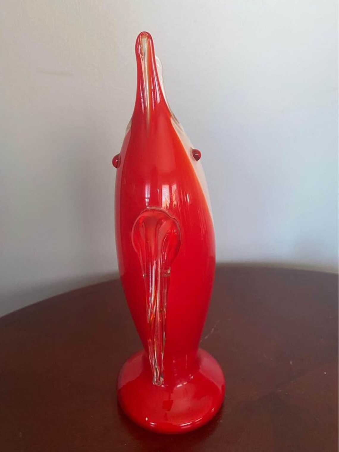 Glass Murano Style Fish Vase in Red and White (9”) - Etsy Canada
