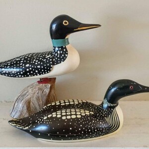 Vintage Hand Carved Folk Art "loon on a Piece of Drift Wood" Art and ...
