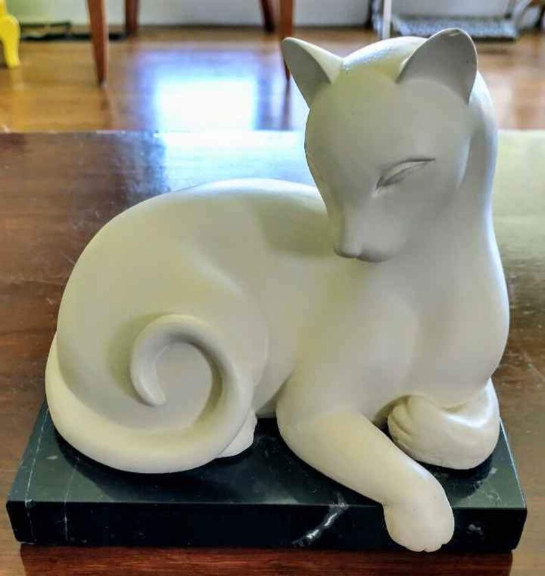 Mid Century Modern "siamese" Cat Marble Base Bookends Art ...