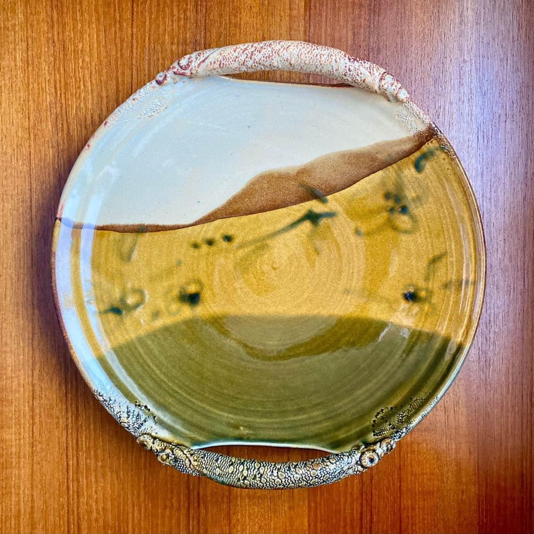 Large Vintage Beach and Sand Dunes Pottery Platter - Etsy