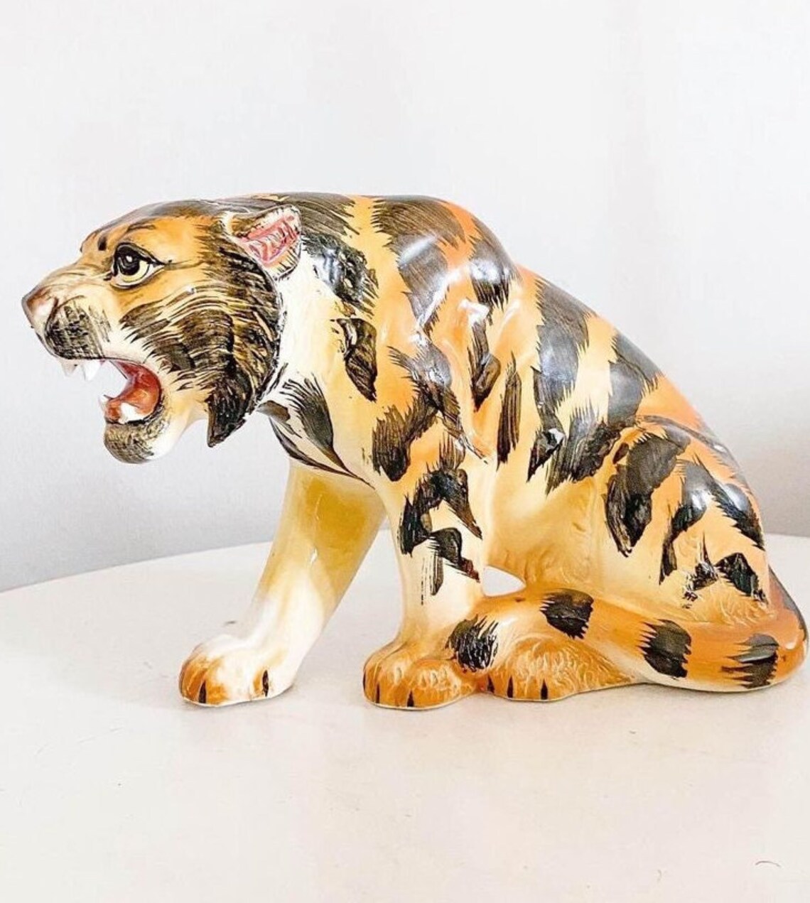 Rare Antique Porcelain Tiger Figure Japanese Figurine Sculpture Hand ...