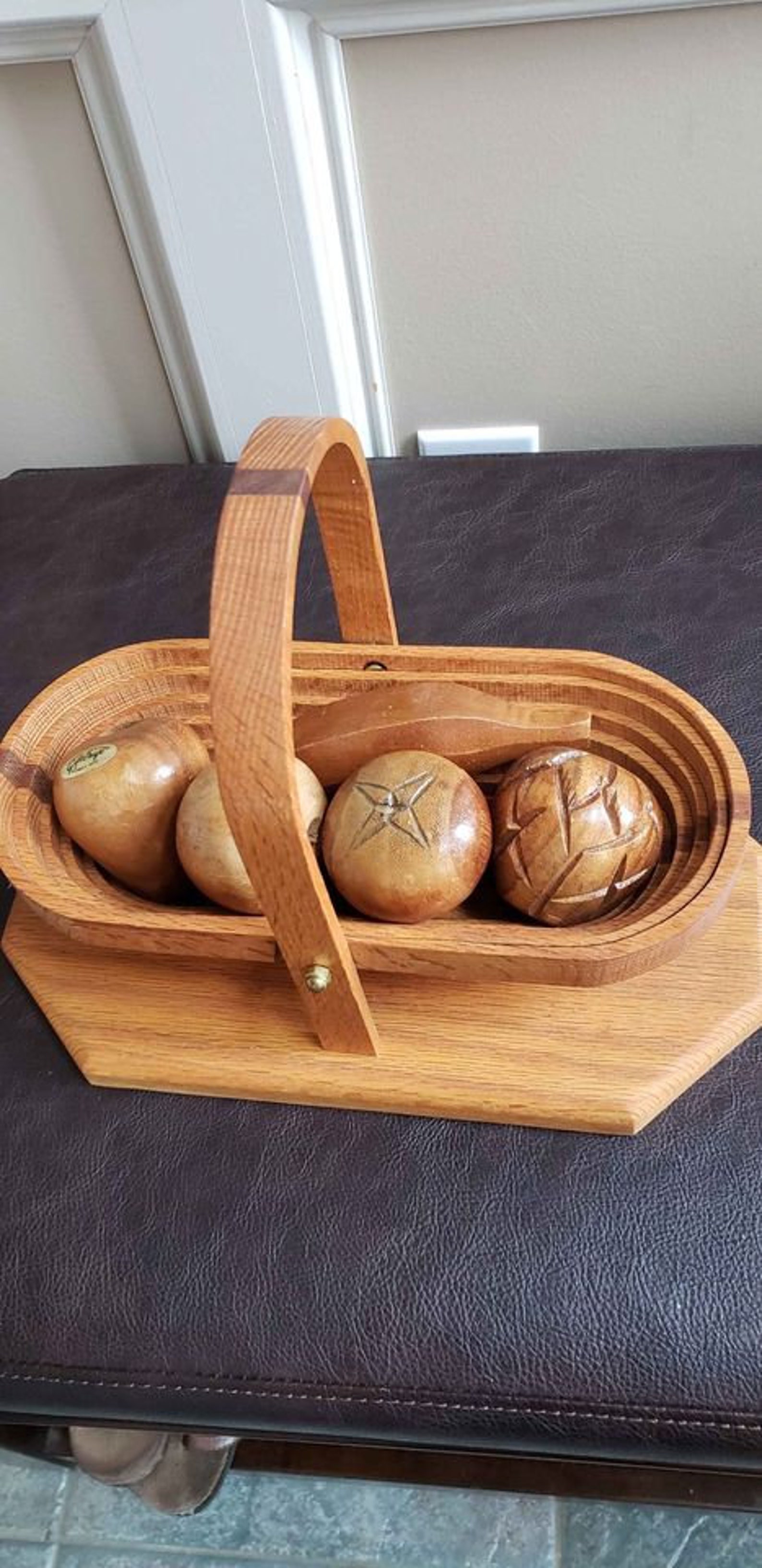 Genuine Philippine Hand Carved Monkey Pod Fruit and Collapsing Bowl ...
