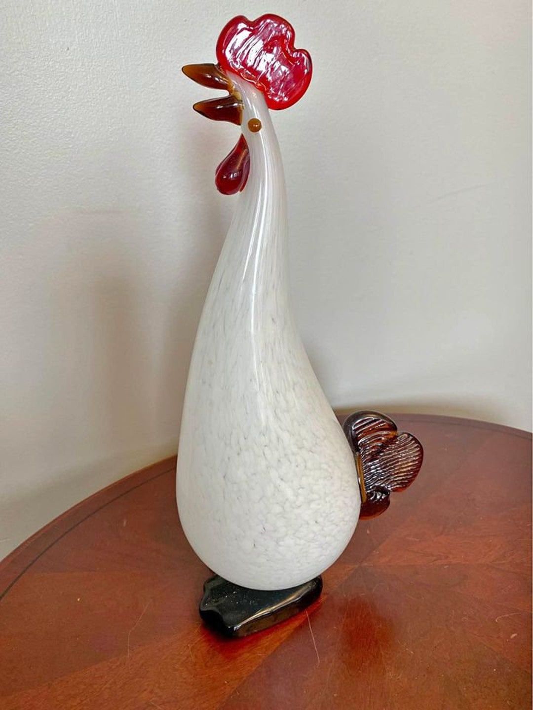 Murano Style Rooster Glass (12 1/2”) High Hand Blown Murano Style ...