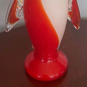 Glass Murano Style Fish Vase in Red and White (9”) - Etsy Canada