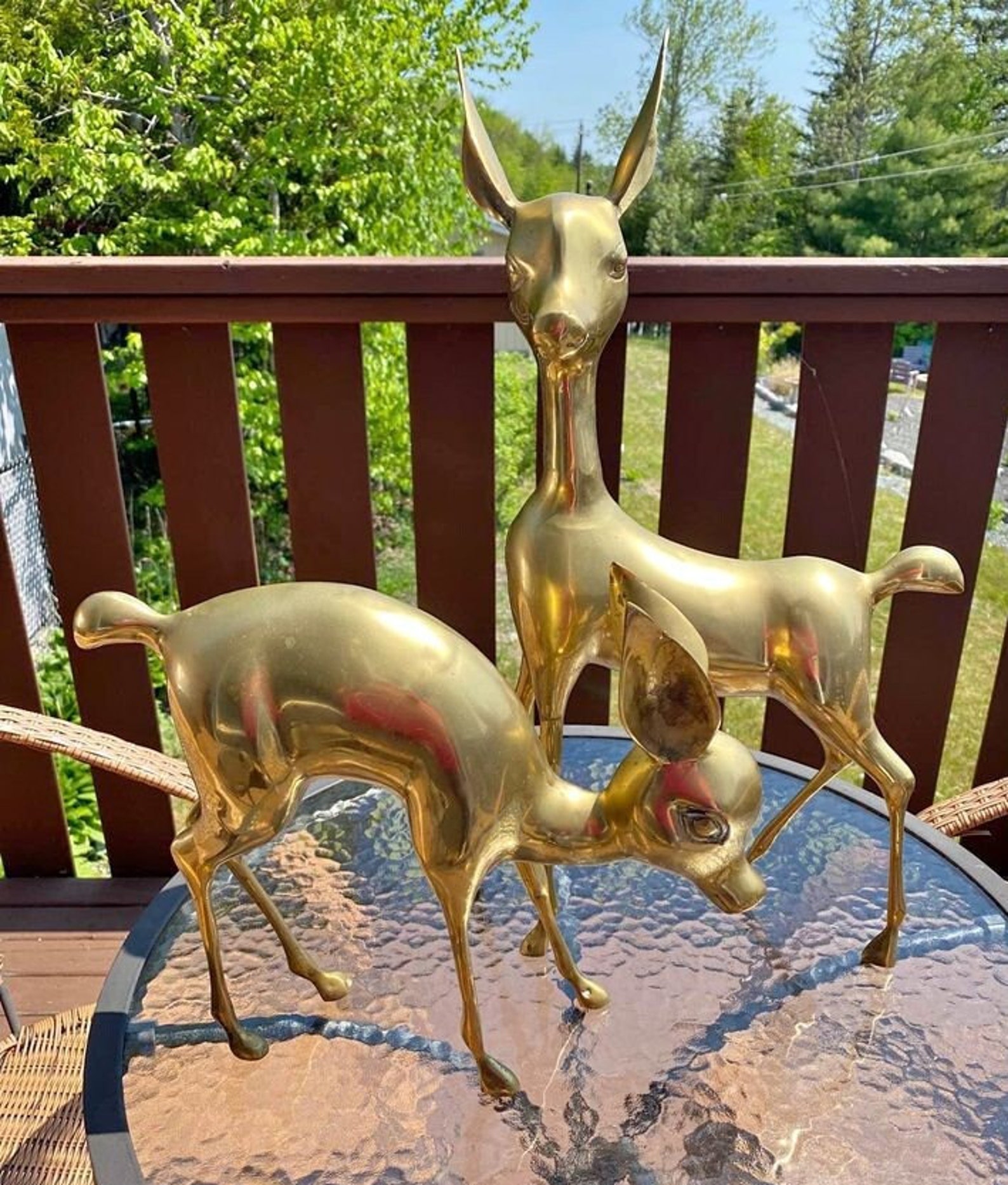 RARE, Large Bambi Brass Deer Sculptures/statues, Made in France Home ...