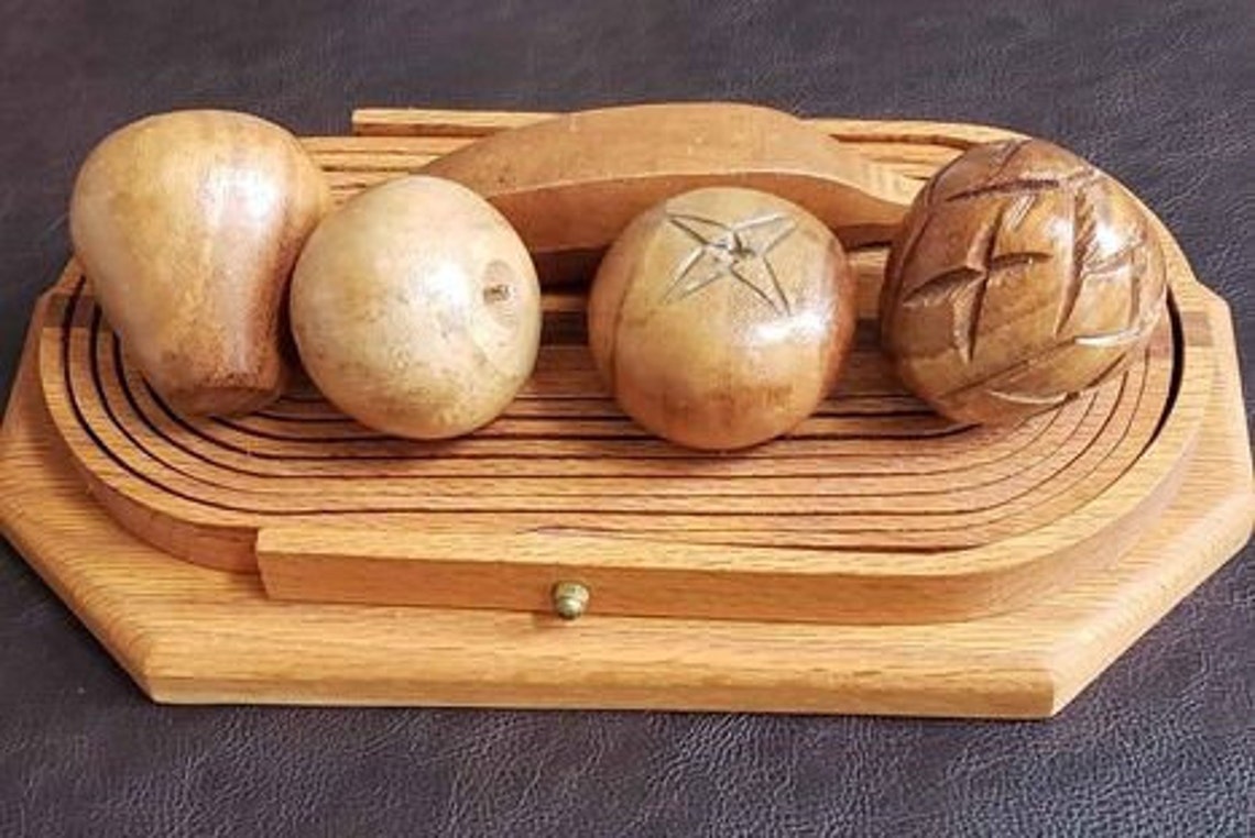 Genuine Philippine Hand Carved Monkey Pod Fruit and Collapsing Bowl ...