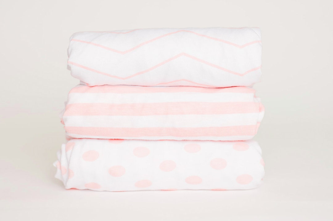 Mini Crib Pack N Play Cotton Sheet Portable Crib Pink Fitted Baby ...