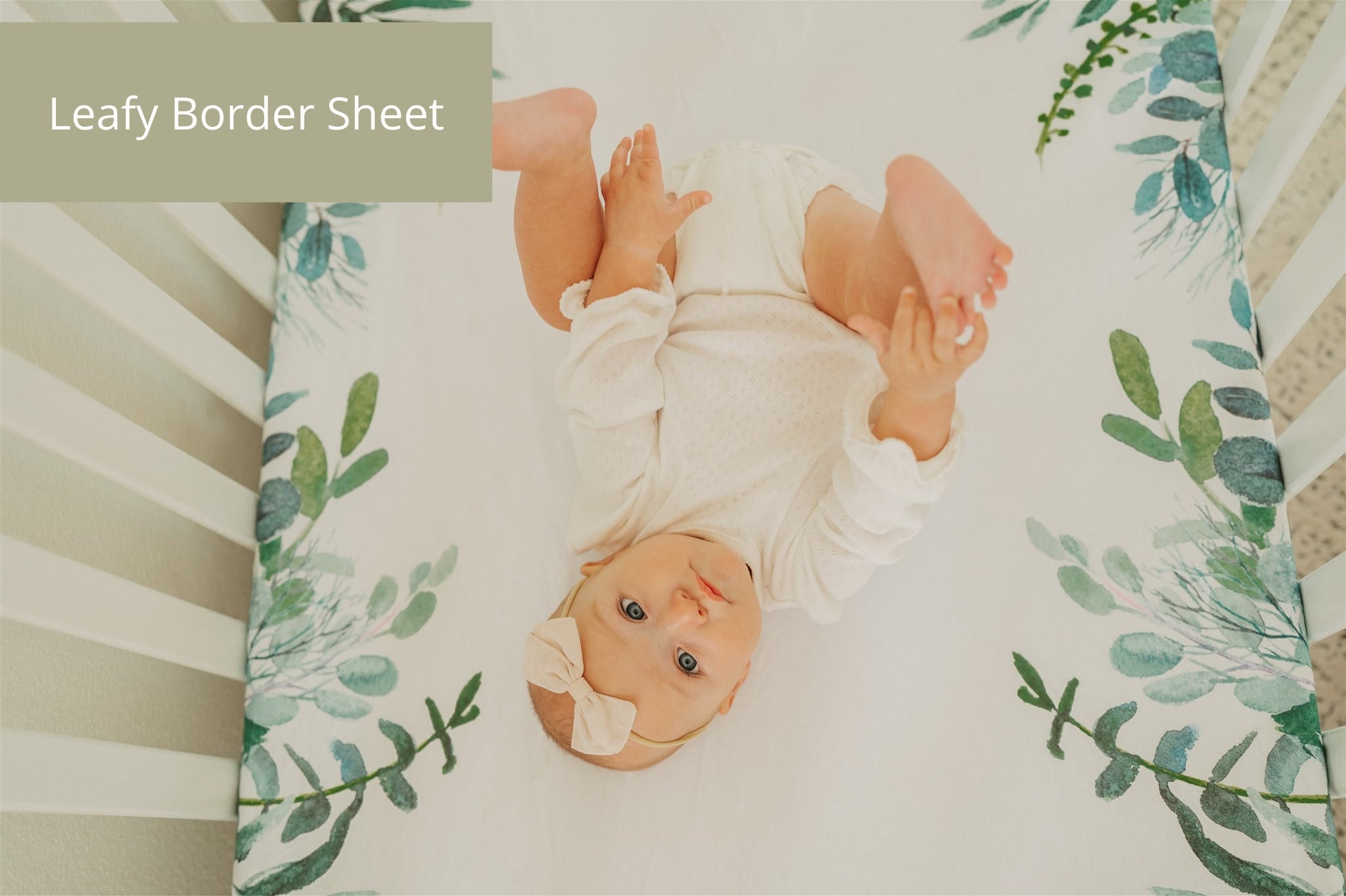 Mini Crib Pack N Play Cotton Sheet Portable Crib Eucalyptus Fitted Set ...
