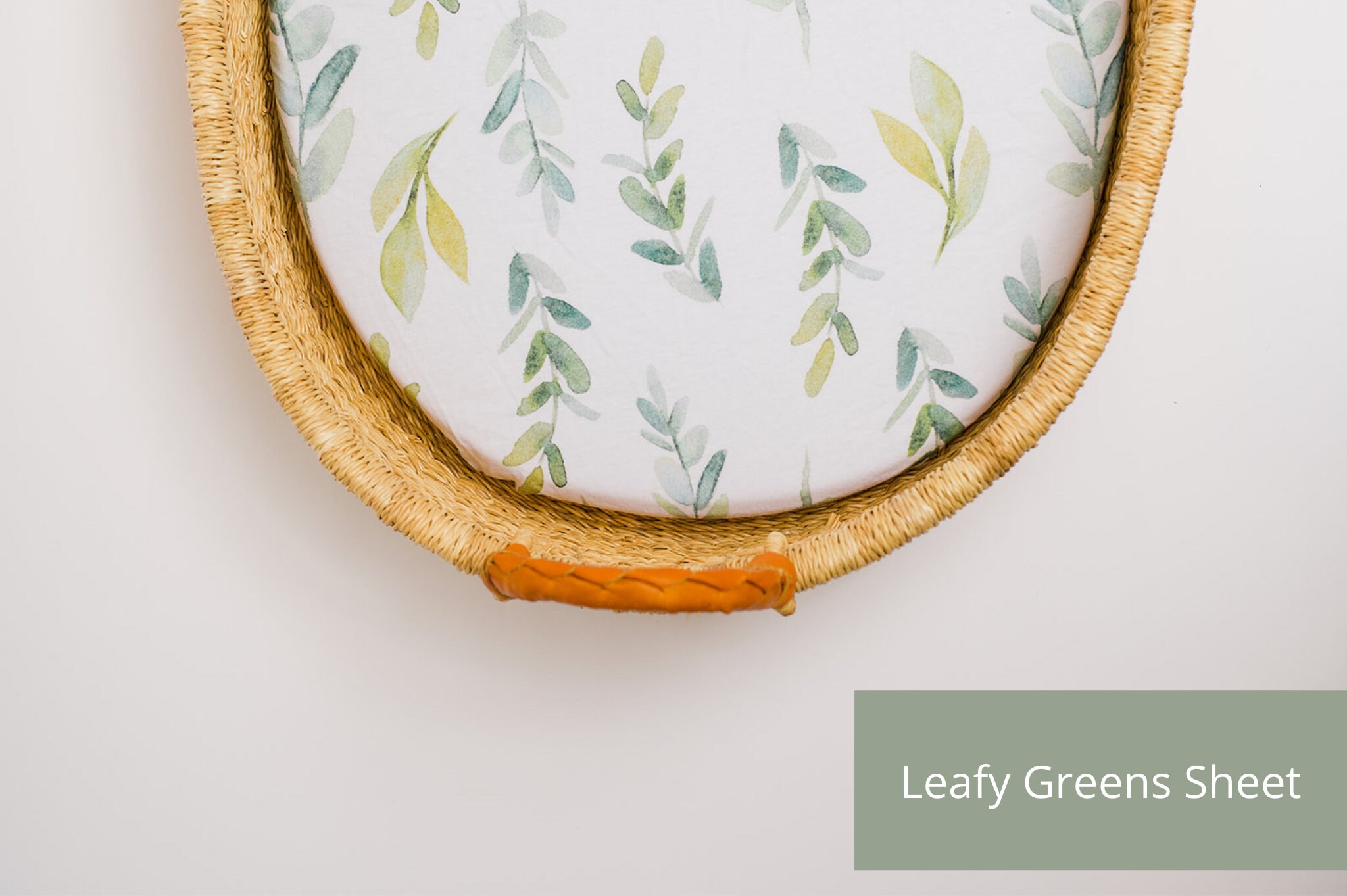 Watercolor Leafy Greens Fitted OEKO-TEX Cotton Changing Pad Cover ...