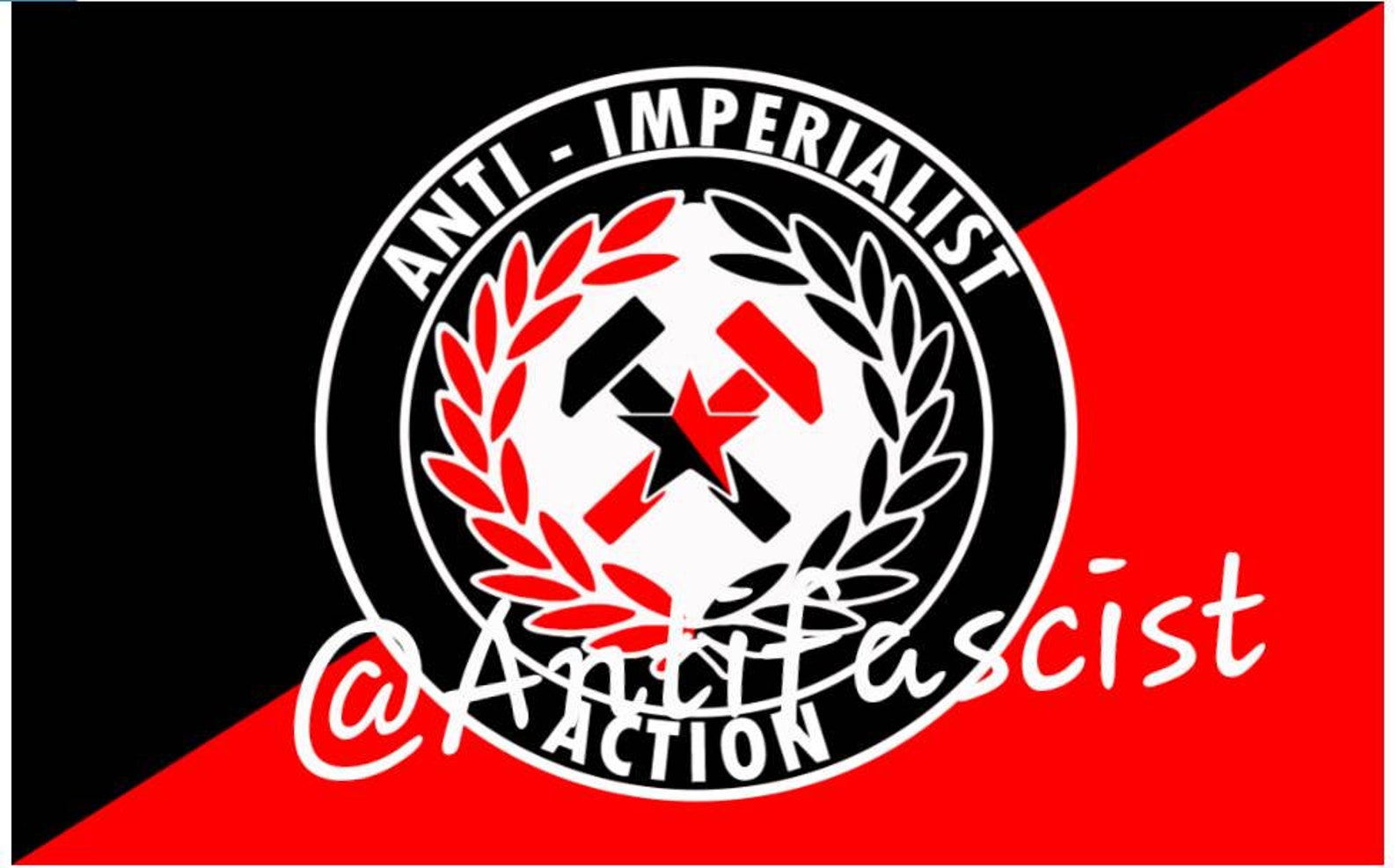Anti-imperialist Action Flag Banner 3x5ft Antifa Antifascist Anarchist ...