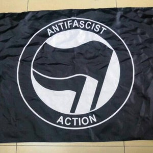 Antifascist Action Flag Banner (10) 3x5ft Antifa Anti-nazi Anarchy ...