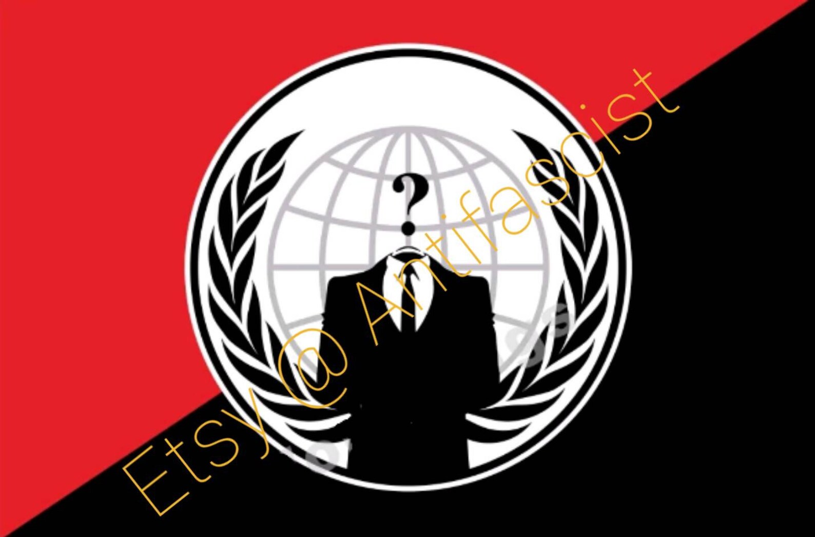 Anonymous Antifascist Anarchist Flag Banner 3X5FT | Etsy