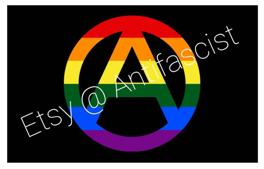 Anarquía Anarquista Orgullo LGBT Gay Lesbiana Antifascista Bandera ...