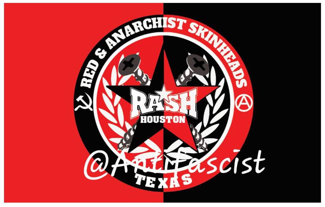 RASH Houston TX Red & Anarchist Skinheads Texas Flag Banner 3x5ft ...