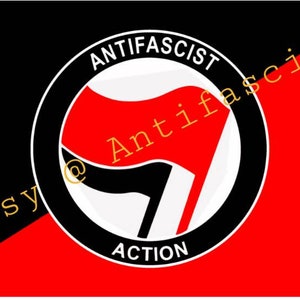 Antifascist Action Flag Banner (8) 3x5ft Antifa Anti-nazi Anarchist ...