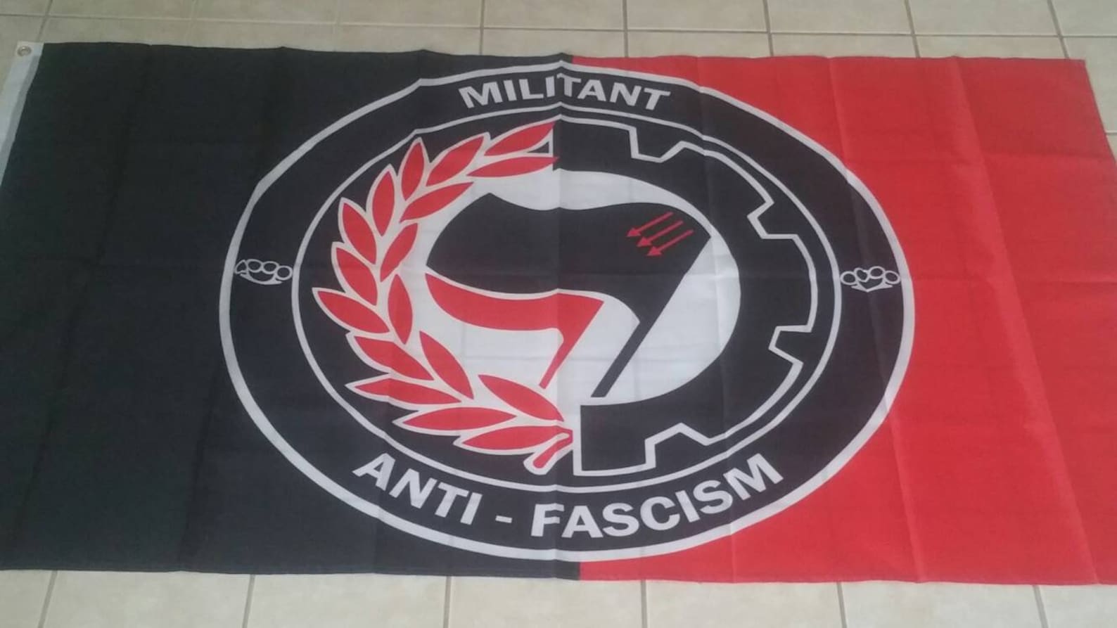 Militant Anti-fascism Flag Banner 3x5ft Antifa Antifascist Anarchist ...
