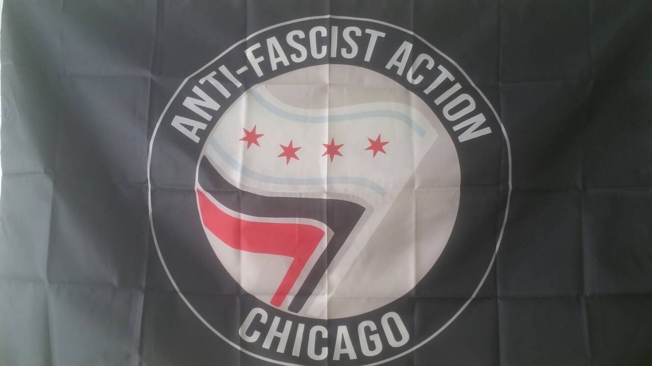 SALE Chicago Anti-fascist Action Antifa Flag Banner 3x5Ft | Etsy