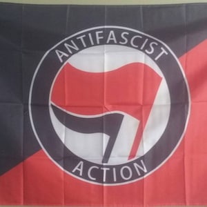 Antifascist Action Flag Banner (8) 3x5ft Antifa Anti-nazi Anarchist ...