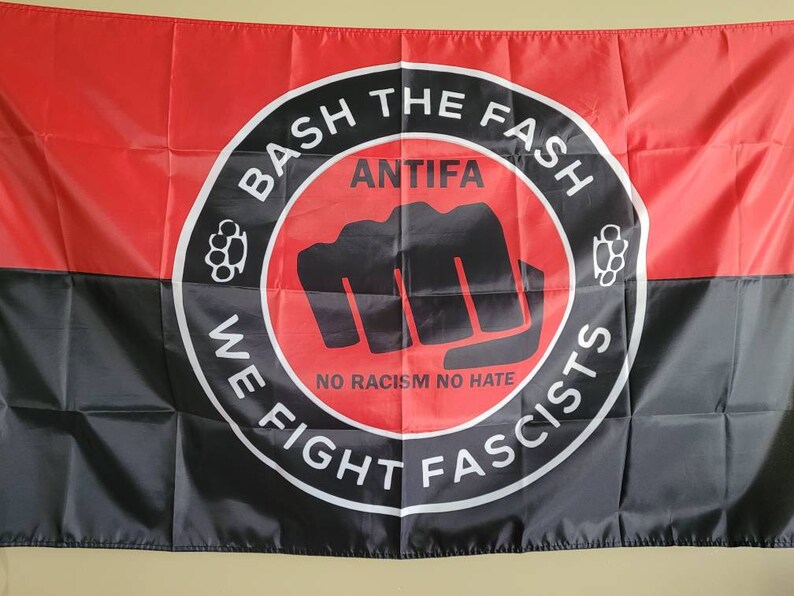 Bash the Fash Flag Banner 3x5ft Antifa Antifascist Antifascism | Etsy