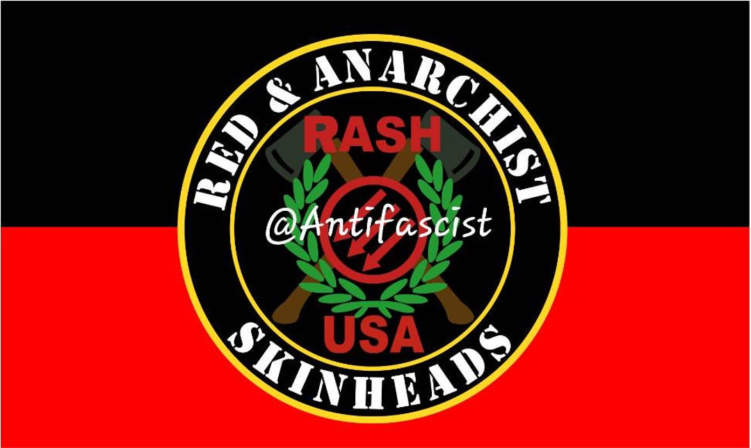 Red & Anarchist Skinheads USA R.A.S.H Flag Banner Antifascist Anti ...