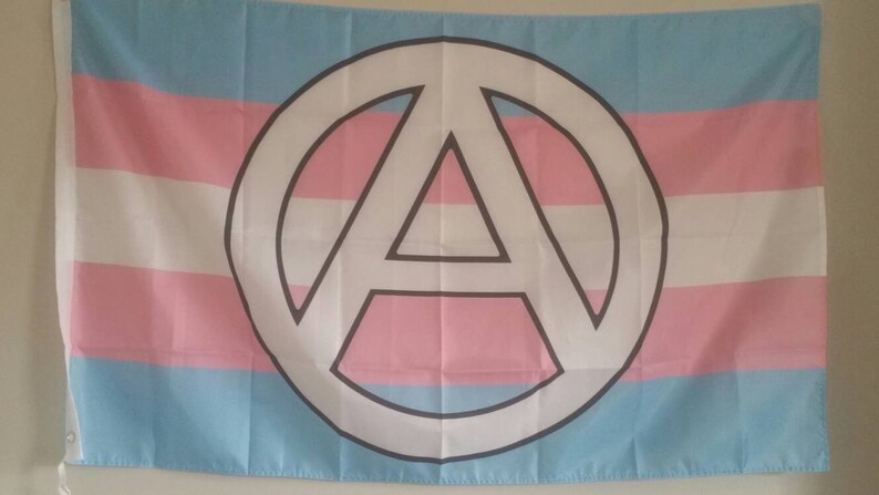 Anarchy Transgender Flag Banner 3x5Ft Anti-Transphobic Action | Etsy